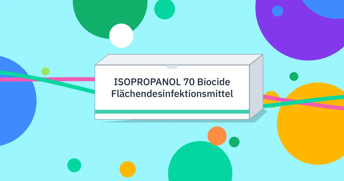 Symbolbild: Packung mit der Aufschrift ISOPROPANOL 70 Biocide Flächendesinfektionsmittel (PZN 19178284) – Verfügbarkeit und Bezug in Apotheken in Frankfurt am Main