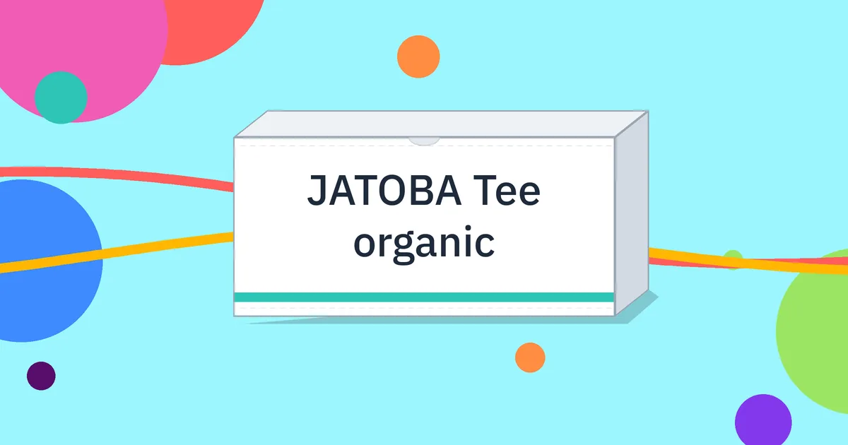 Symbolbild: Packung mit der Aufschrift JATOBA Tee organic (PZN 06579461) – Verfügbarkeit und Bezug in Apotheken in Frankfurt am Main