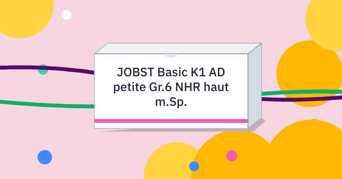 Symbolbild: Packung mit der Aufschrift JOBST Basic K1 AD petite Gr.6 NHR haut m.Sp. (PZN 15313029) – Verfügbarkeit und Bezug in Apotheken in Frankfurt am Main