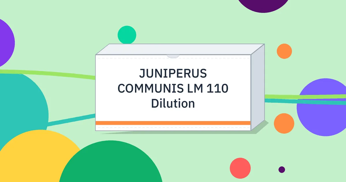 Symbolbild: Packung mit der Aufschrift JUNIPERUS COMMUNIS LM 110 Dilution (PZN 13564951) – Verfügbarkeit und Bezug in Apotheken in Frankfurt am Main