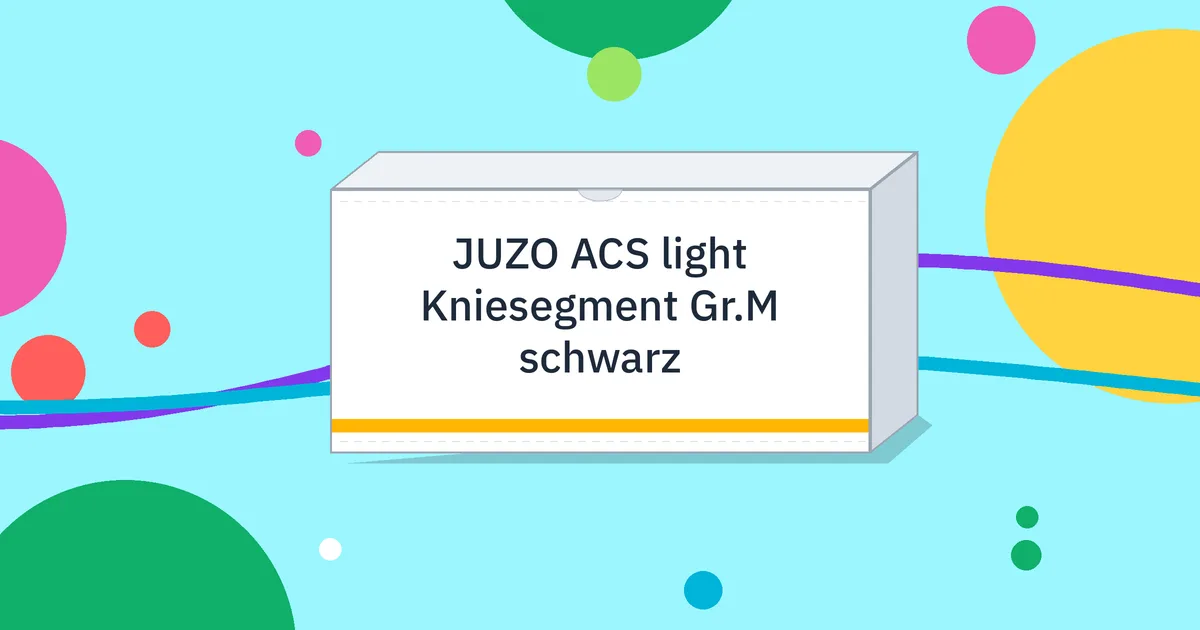 Symbolbild: Packung mit der Aufschrift JUZO ACS light Kniesegment Gr.M schwarz (PZN 13575446) – Verfügbarkeit und Bezug in Apotheken in Frankfurt am Main