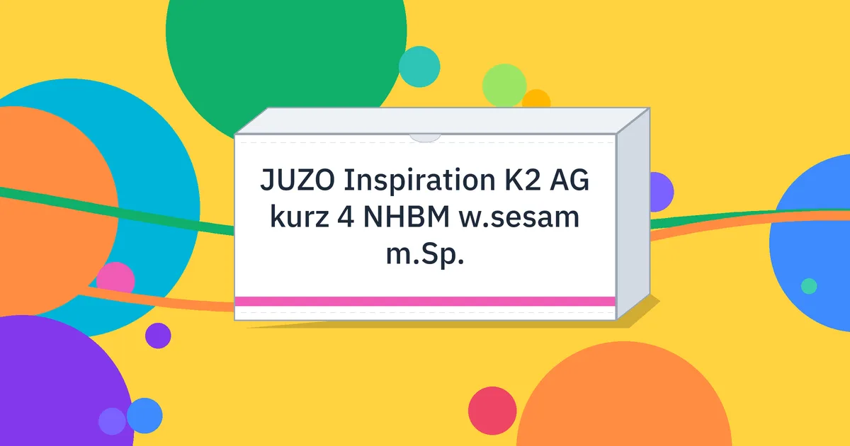 Symbolbild: Packung mit der Aufschrift JUZO Inspiration K2 AG kurz 4 NHBM w.sesam m.Sp. (PZN 14922571) – Verfügbarkeit und Bezug in Apotheken in Frankfurt am Main