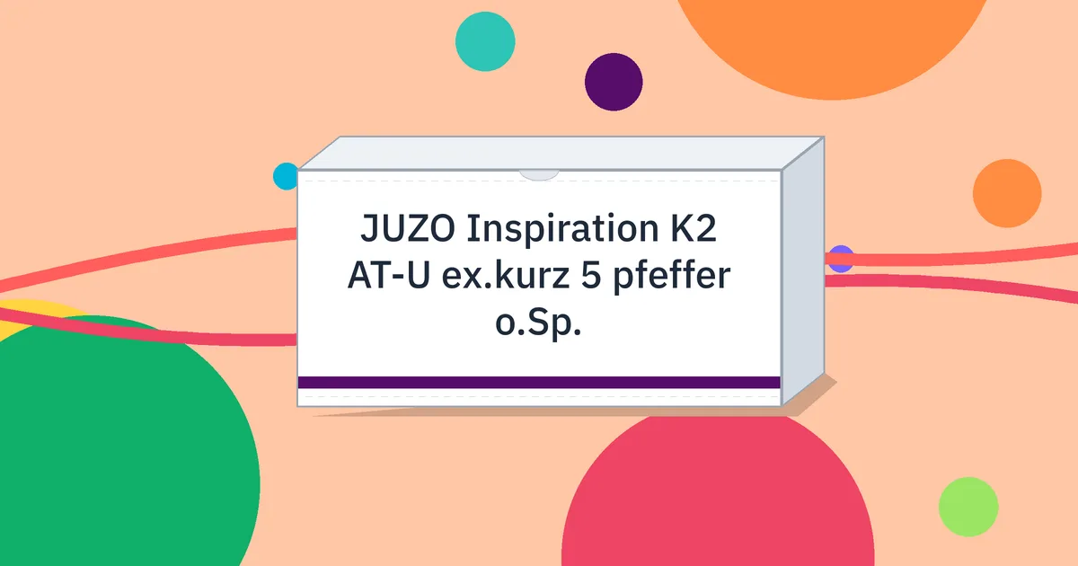 Symbolbild: Packung mit der Aufschrift JUZO Inspiration K2 AT-U ex.kurz 5 pfeffer o.Sp. (PZN 14930406) – Verfügbarkeit und Bezug in Apotheken in Frankfurt am Main