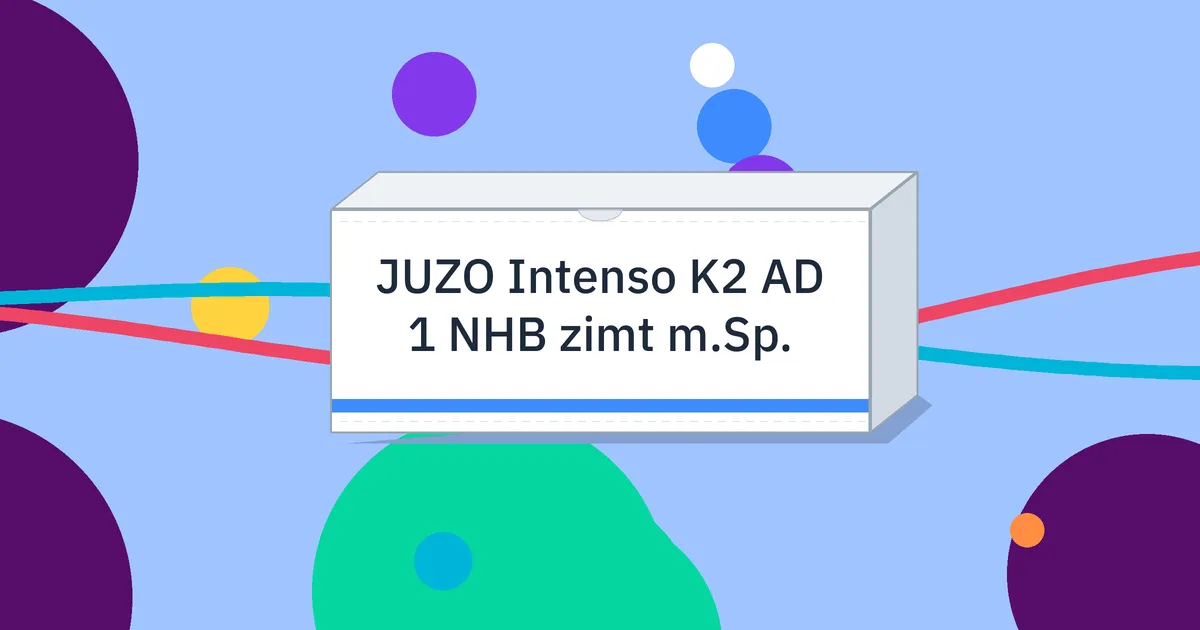 Symbolbild: Packung mit der Aufschrift JUZO Intenso K2 AD 1 NHB zimt m.Sp. (PZN 18609670) – Verfügbarkeit und Bezug in Apotheken in Frankfurt am Main