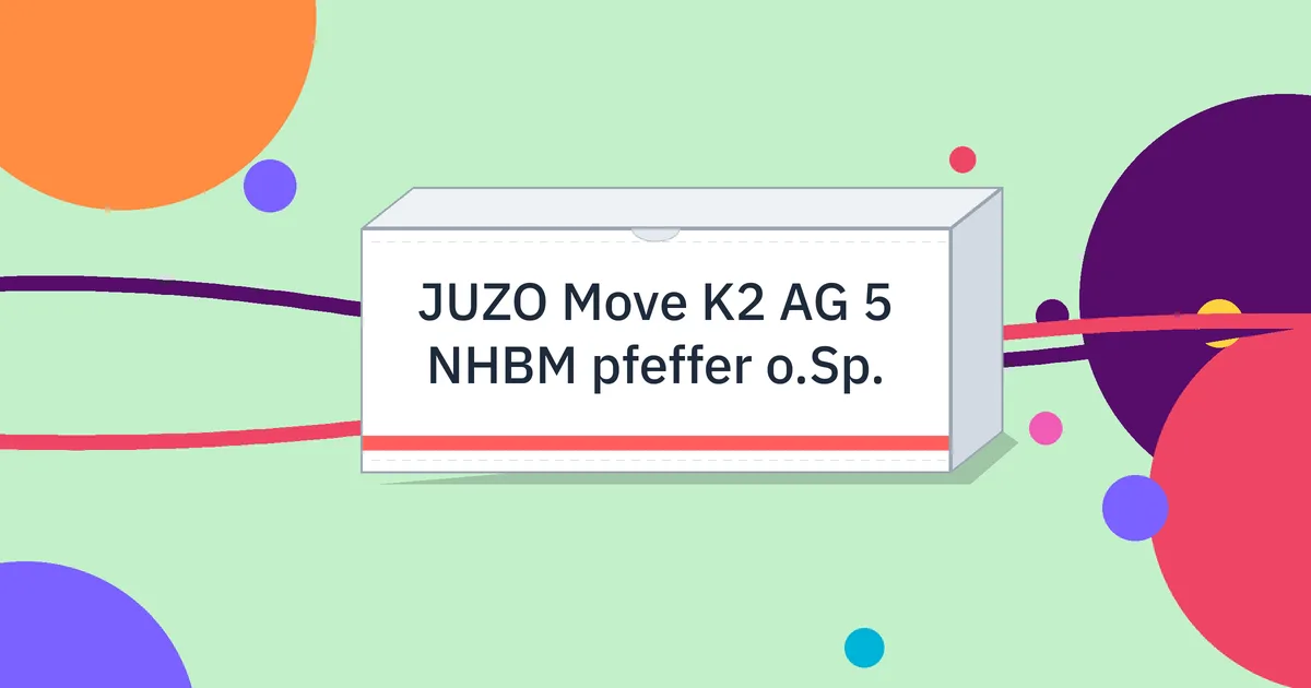 Symbolbild: Packung mit der Aufschrift JUZO Move K2 AG 5 NHBM pfeffer o.Sp. (PZN 16642769) – Verfügbarkeit und Bezug in Apotheken in Frankfurt am Main