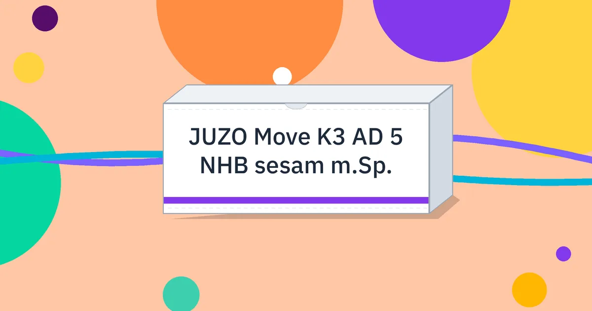 Symbolbild: Packung mit der Aufschrift JUZO Move K3 AD 5 NHB sesam m.Sp. (PZN 18566920) – Verfügbarkeit und Bezug in Apotheken in Frankfurt am Main