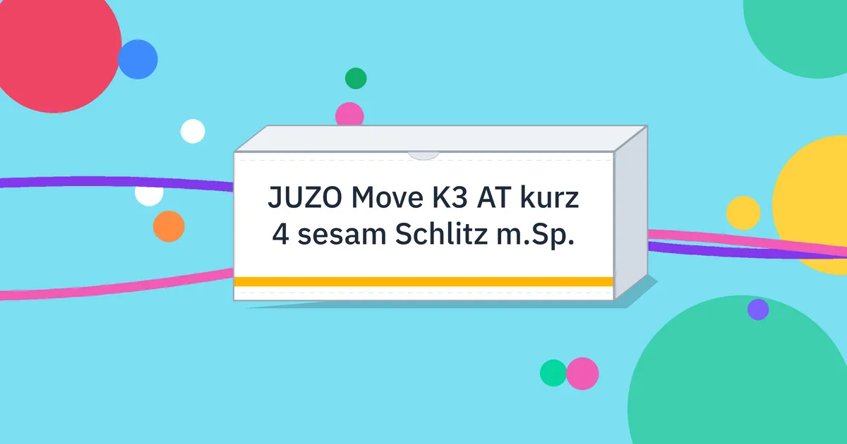 Symbolbild: Packung mit der Aufschrift JUZO Move K3 AT kurz 4 sesam Schlitz m.Sp. (PZN 20684153) – Verfügbarkeit und Bezug in Apotheken in Frankfurt am Main
