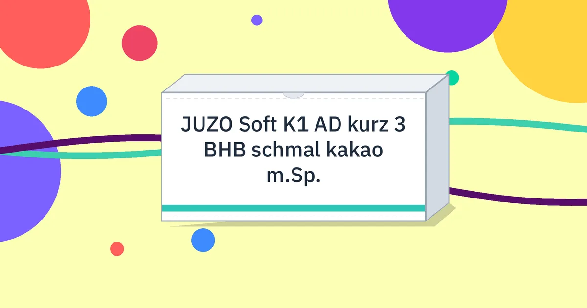 Symbolbild: Packung mit der Aufschrift JUZO Soft K1 AD kurz 3 BHB schmal kakao m.Sp. (PZN 15462019) – Verfügbarkeit und Bezug in Apotheken in Frankfurt am Main