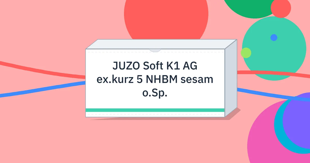 Symbolbild: Packung mit der Aufschrift JUZO Soft K1 AG ex.kurz 5 NHBM sesam o.Sp. (PZN 14996960) – Verfügbarkeit und Bezug in Apotheken in Frankfurt am Main