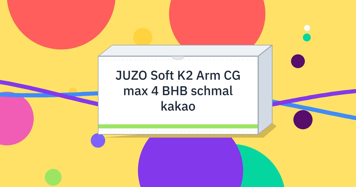Symbolbild: Packung mit der Aufschrift JUZO Soft K2 Arm CG max 4 BHB schmal kakao (PZN 15513604) – Verfügbarkeit und Bezug in Apotheken in Frankfurt am Main