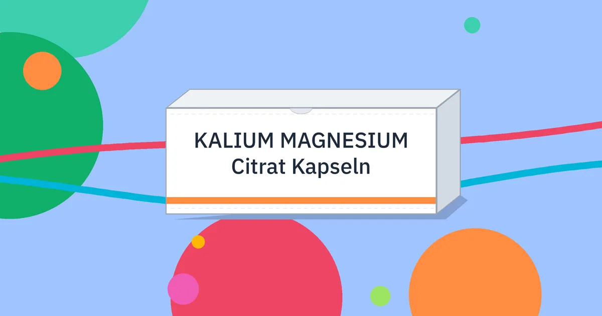 Symbolbild: Packung mit der Aufschrift KALIUM MAGNESIUM Citrat Kapseln (PZN 12511993) – Verfügbarkeit und Bezug in Apotheken in Frankfurt am Main
