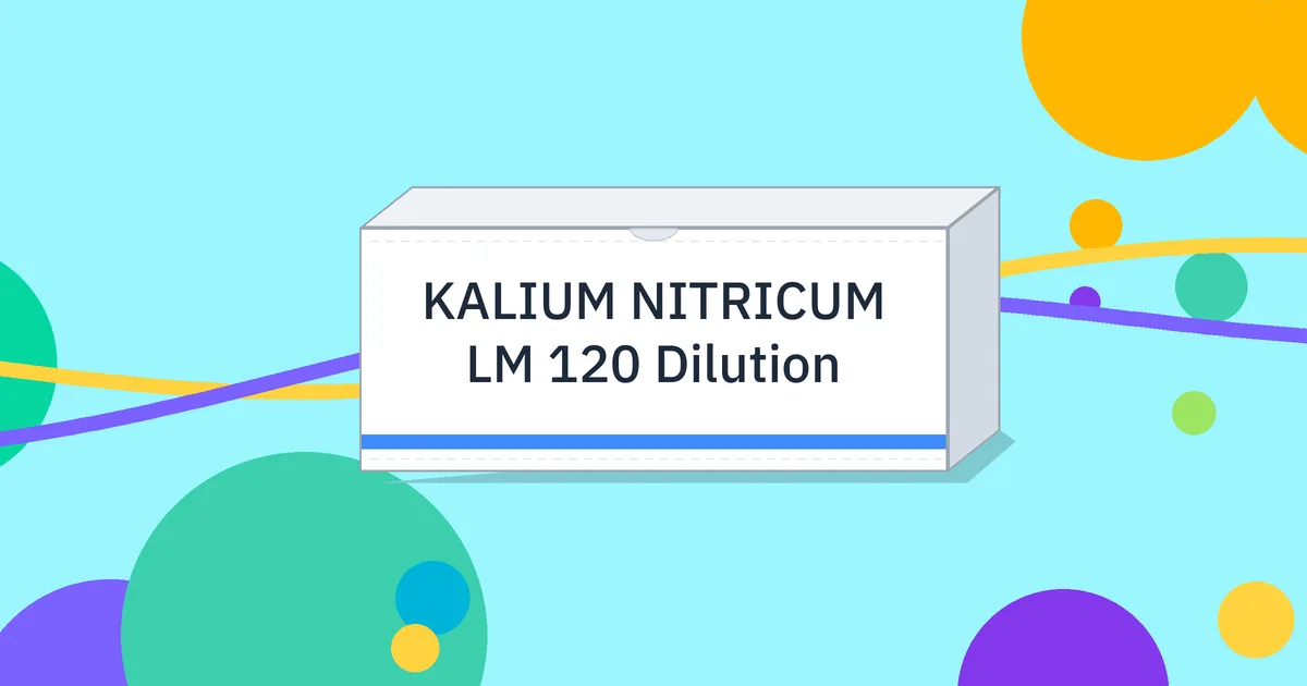 Symbolbild: Packung mit der Aufschrift KALIUM NITRICUM LM 120 Dilution (PZN 12923477) – Verfügbarkeit und Bezug in Apotheken in Frankfurt am Main