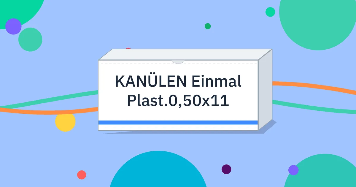 Symbolbild: Packung mit der Aufschrift KANÜLEN Einmal Plast.0,50x11 (PZN 01965343) – Verfügbarkeit und Bezug in Apotheken in Frankfurt am Main