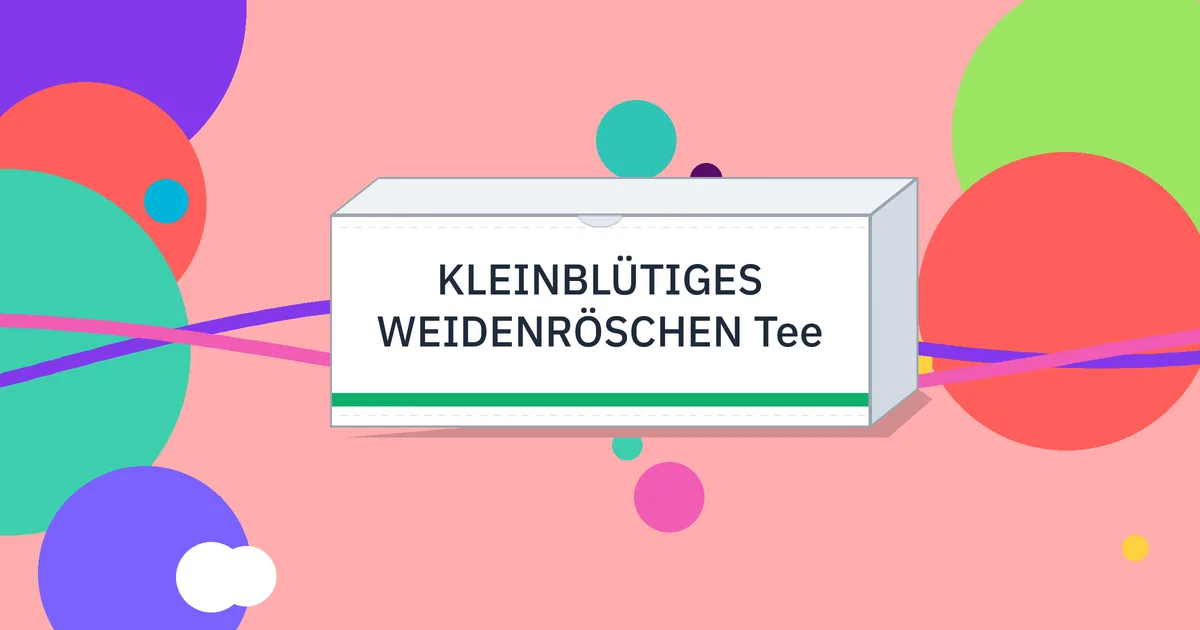 Symbolbild: Packung mit der Aufschrift KLEINBLÜTIGES WEIDENRÖSCHEN Tee (PZN 10811521) – Verfügbarkeit und Bezug in Apotheken in Frankfurt am Main