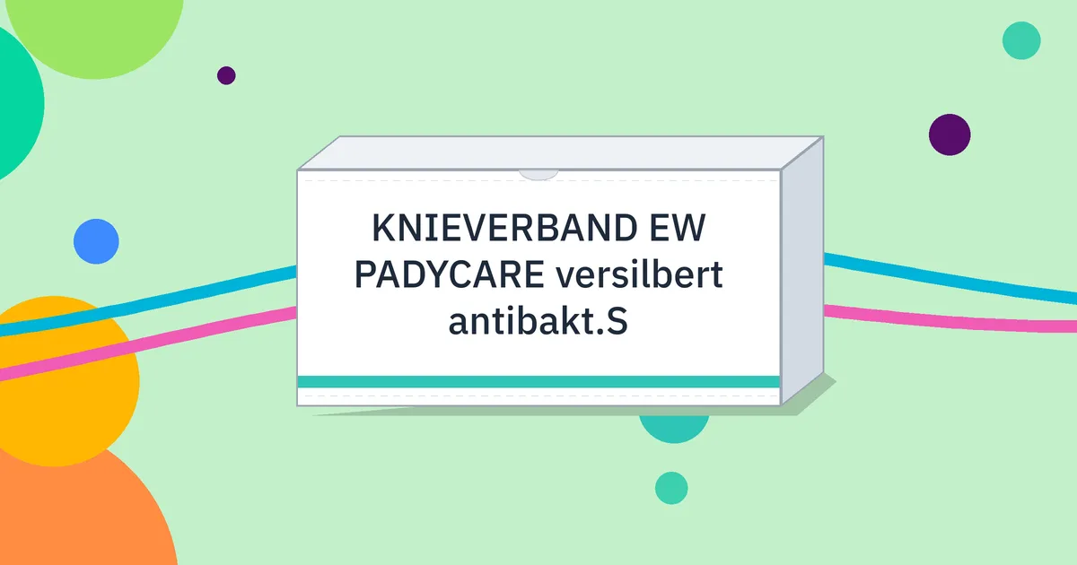 Symbolbild: Packung mit der Aufschrift KNIEVERBAND EW PADYCARE versilbert antibakt.S (PZN 10940017) – Verfügbarkeit und Bezug in Apotheken in Frankfurt am Main