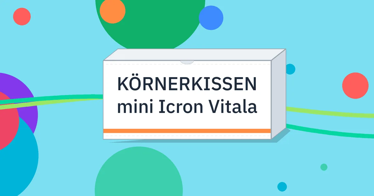 Symbolbild: Packung mit der Aufschrift KÖRNERKISSEN mini Icron Vitala (PZN 02161693) – Verfügbarkeit und Bezug in Apotheken in Frankfurt am Main