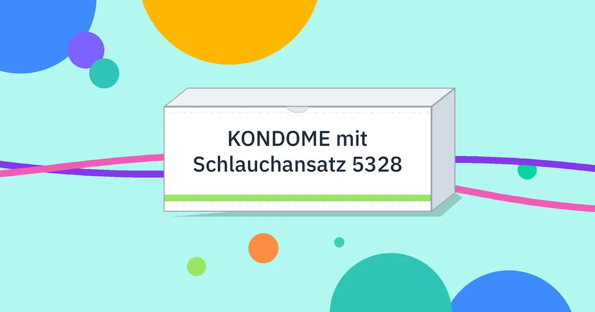 Symbolbild: Packung mit der Aufschrift KONDOME mit Schlauchansatz 5328 (PZN 00586419) – Verfügbarkeit und Bezug in Apotheken in Frankfurt am Main