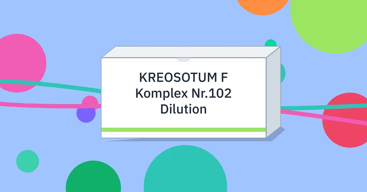 Symbolbild: Packung mit der Aufschrift KREOSOTUM F Komplex Nr.102 Dilution (PZN 04484561) – Verfügbarkeit und Bezug in Apotheken in Frankfurt am Main