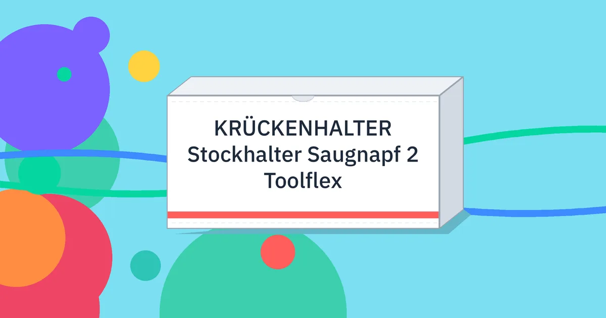 Symbolbild: Packung mit der Aufschrift KRÜCKENHALTER Stockhalter Saugnapf 2 Toolflex (PZN 18212843) – Verfügbarkeit und Bezug in Apotheken in Frankfurt am Main