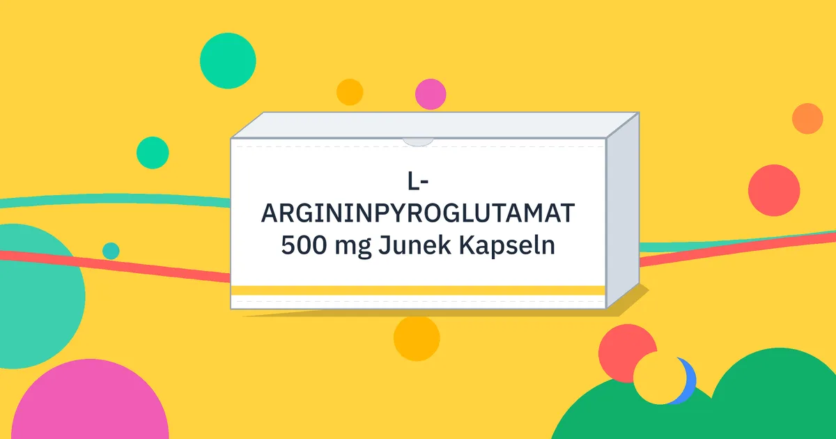 Symbolbild: Packung mit der Aufschrift L-ARGININPYROGLUTAMAT 500 mg Junek Kapseln (PZN 00138170) – Verfügbarkeit und Bezug in Apotheken in Frankfurt am Main