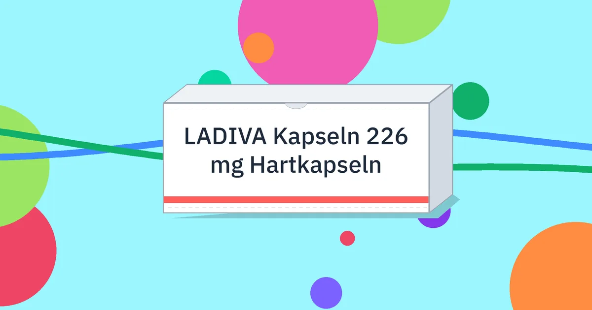 Symbolbild: Packung mit der Aufschrift LADIVA Kapseln 226 mg Hartkapseln (PZN 17939939) – Verfügbarkeit und Bezug in Apotheken in Frankfurt am Main