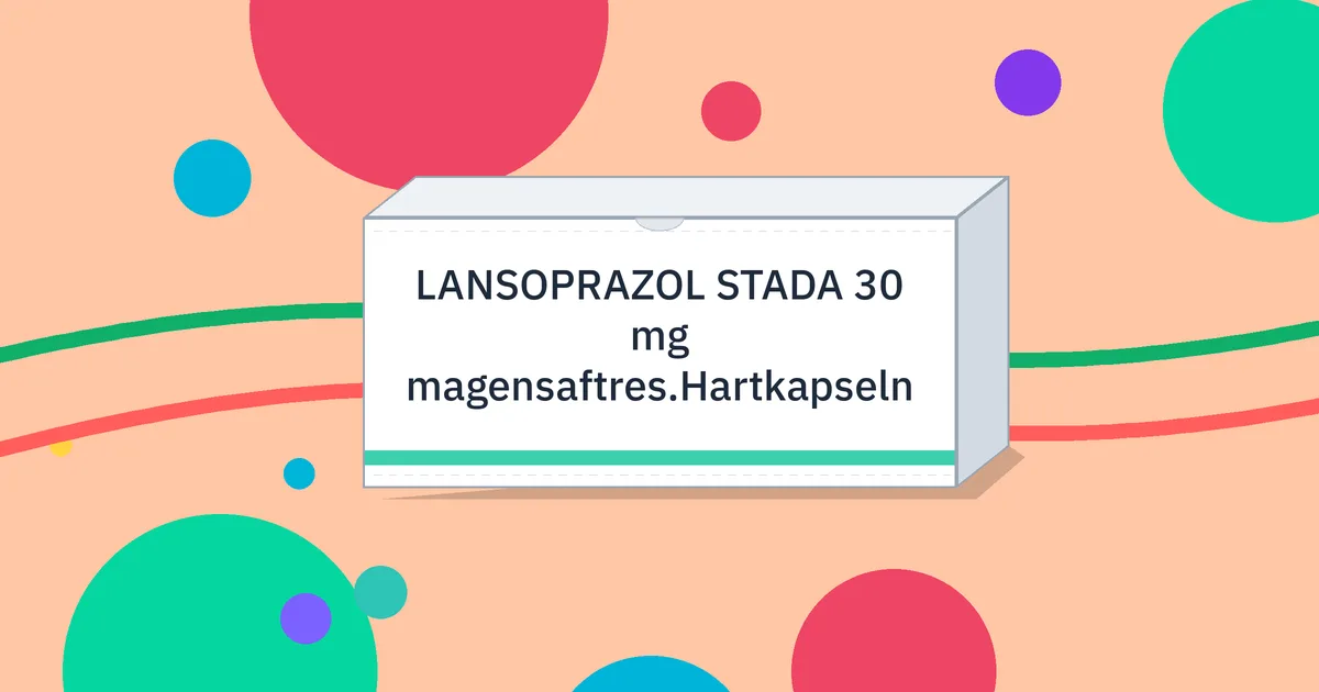 Symbolbild: Packung mit der Aufschrift LANSOPRAZOL STADA 30 mg magensaftres.Hartkapseln (PZN 17848958) – Verfügbarkeit und Bezug in Apotheken in Frankfurt am Main