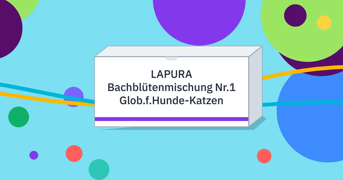 Symbolbild: Packung mit der Aufschrift LAPURA Bachblütenmischung Nr.1 Glob.f.Hunde-Katzen (PZN 15210849) – Verfügbarkeit und Bezug in Apotheken in Frankfurt am Main