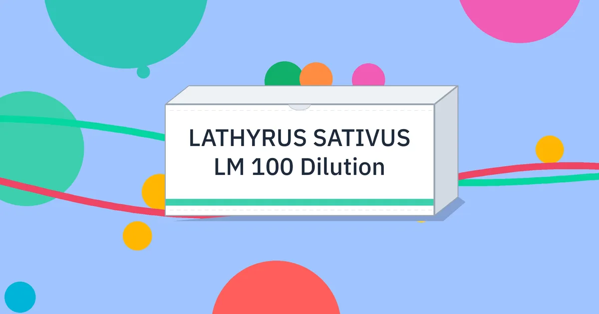 Symbolbild: Packung mit der Aufschrift LATHYRUS SATIVUS LM 100 Dilution (PZN 13523857) – Verfügbarkeit und Bezug in Apotheken in Frankfurt am Main
