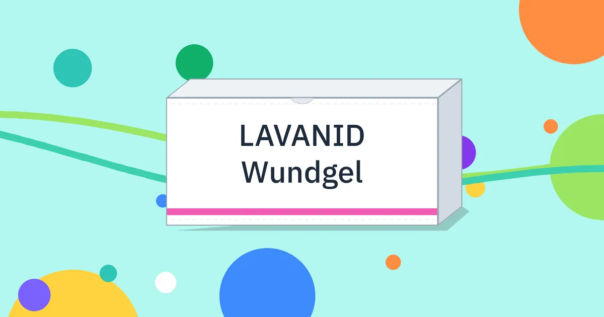 Symbolbild: Packung mit der Aufschrift LAVANID Wundgel (PZN 18424999) – Verfügbarkeit und Bezug in Apotheken in Frankfurt am Main