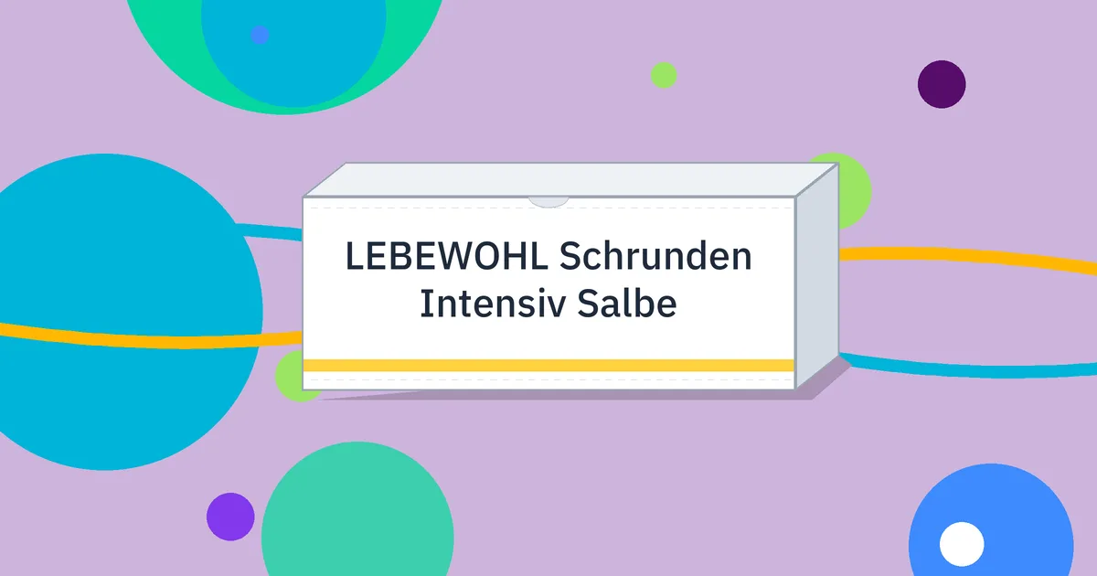 Symbolbild: Packung mit der Aufschrift LEBEWOHL Schrunden Intensiv Salbe (PZN 19846053) – Verfügbarkeit und Bezug in Apotheken in Frankfurt am Main