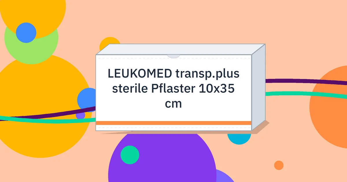 Symbolbild: Packung mit der Aufschrift LEUKOMED transp.plus sterile Pflaster 10x35 cm (PZN 12657202) – Verfügbarkeit und Bezug in Apotheken in Frankfurt am Main