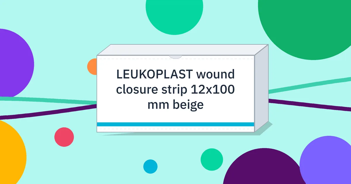 Symbolbild: Packung mit der Aufschrift LEUKOPLAST wound closure strip 12x100 mm beige (PZN 17875814) – Verfügbarkeit und Bezug in Apotheken in Frankfurt am Main
