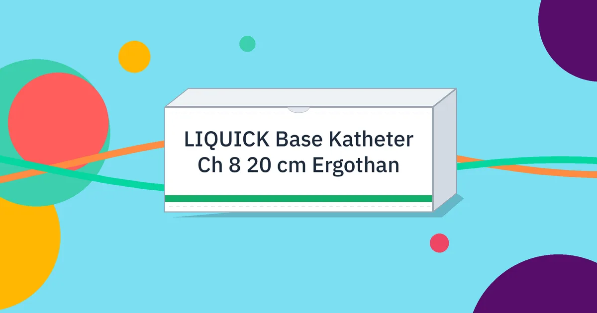 Symbolbild: Packung mit der Aufschrift LIQUICK Base Katheter Ch 8 20 cm Ergothan (PZN 02652586) – Verfügbarkeit und Bezug in Apotheken in Frankfurt am Main