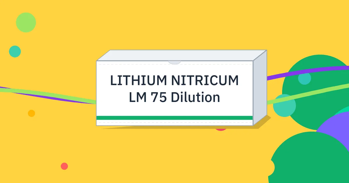 Symbolbild: Packung mit der Aufschrift LITHIUM NITRICUM LM 75 Dilution (PZN 12932720) – Verfügbarkeit und Bezug in Apotheken in Frankfurt am Main