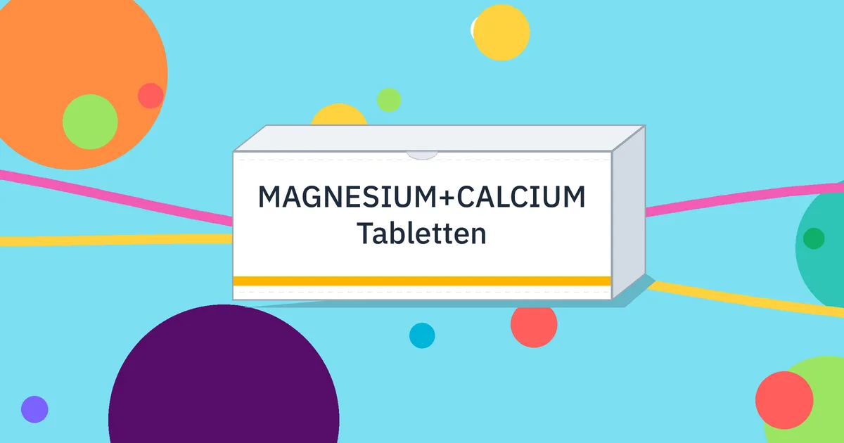 Symbolbild: Packung mit der Aufschrift MAGNESIUM+CALCIUM Tabletten (PZN 18722320) – Verfügbarkeit und Bezug in Apotheken in Frankfurt am Main