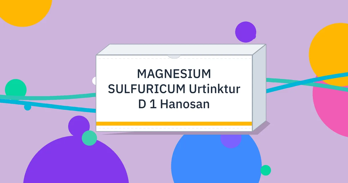 Symbolbild: Packung mit der Aufschrift MAGNESIUM SULFURICUM Urtinktur D 1 Hanosan (PZN 07431766) – Verfügbarkeit und Bezug in Apotheken in Frankfurt am Main