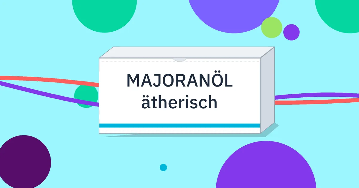 Symbolbild: Packung mit der Aufschrift MAJORANÖL ätherisch (PZN 18005096) – Verfügbarkeit und Bezug in Apotheken in Frankfurt am Main