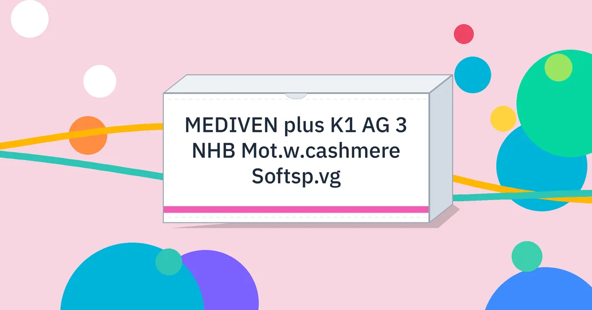 Symbolbild: Packung mit der Aufschrift MEDIVEN plus K1 AG 3 NHB Mot.w.cashmere Softsp.vg (PZN 15919743) – Verfügbarkeit und Bezug in Apotheken in Frankfurt am Main