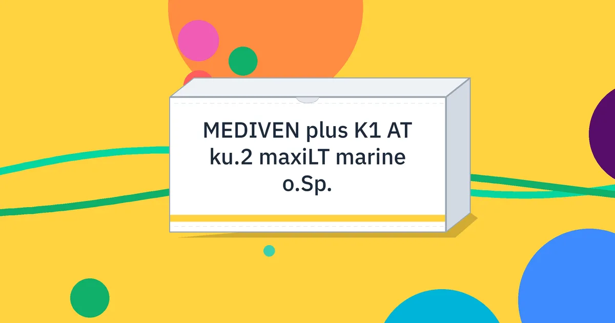 Symbolbild: Packung mit der Aufschrift MEDIVEN plus K1 AT ku.2 maxiLT marine o.Sp. (PZN 15068541) – Verfügbarkeit und Bezug in Apotheken in Frankfurt am Main
