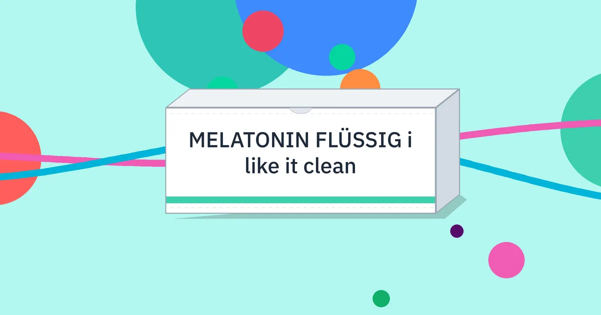 Symbolbild: Packung mit der Aufschrift MELATONIN FLÜSSIG i like it clean (PZN 19226327) – Verfügbarkeit und Bezug in Apotheken in Frankfurt am Main