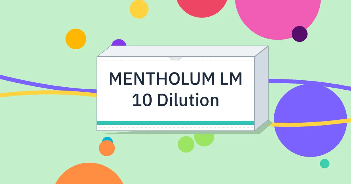 Symbolbild: Packung mit der Aufschrift MENTHOLUM LM 10 Dilution (PZN 13604633) – Verfügbarkeit und Bezug in Apotheken in Frankfurt am Main