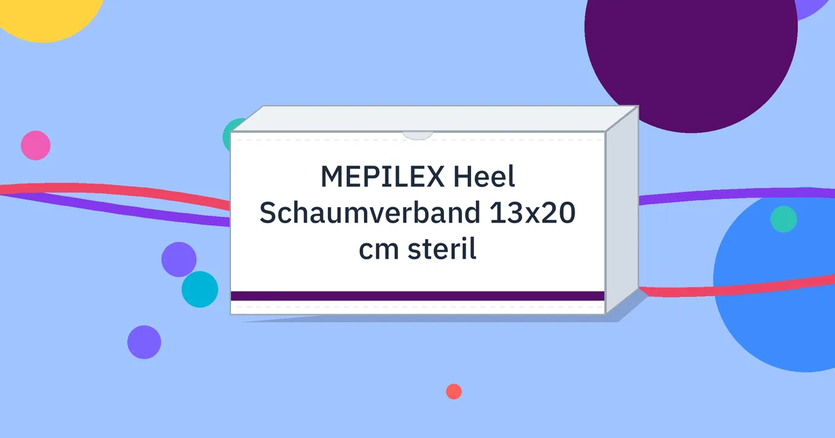 Symbolbild: Packung mit der Aufschrift MEPILEX Heel Schaumverband 13x20 cm steril (PZN 19078329) – Verfügbarkeit und Bezug in Apotheken in Frankfurt am Main
