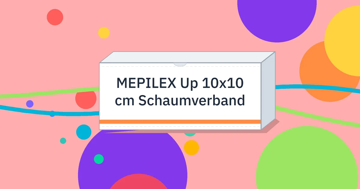 Symbolbild: Packung mit der Aufschrift MEPILEX Up 10x10 cm Schaumverband (PZN 20207200) – Verfügbarkeit und Bezug in Apotheken in Frankfurt am Main