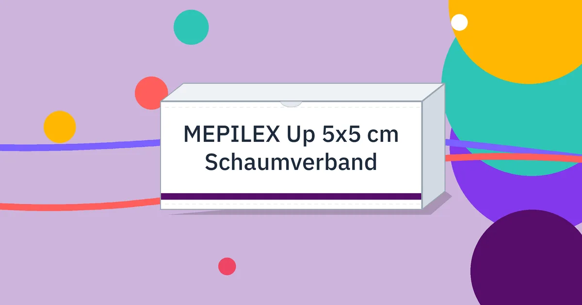 Symbolbild: Packung mit der Aufschrift MEPILEX Up 5x5 cm Schaumverband (PZN 20139823) – Verfügbarkeit und Bezug in Apotheken in Frankfurt am Main