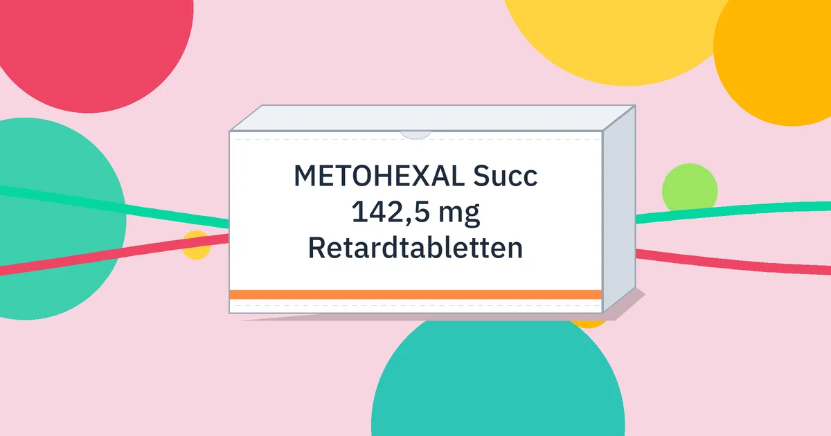 Symbolbild: Packung mit der Aufschrift METOHEXAL Succ 142,5 mg Retardtabletten (PZN 00850508) – Verfügbarkeit und Bezug in Apotheken in Frankfurt am Main