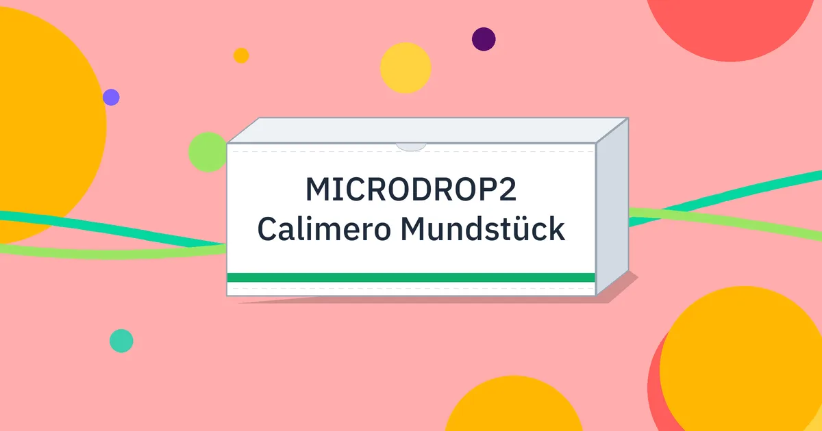 Symbolbild: Packung mit der Aufschrift MICRODROP2 Calimero Mundstück (PZN 10002164) – Verfügbarkeit und Bezug in Apotheken in Frankfurt am Main