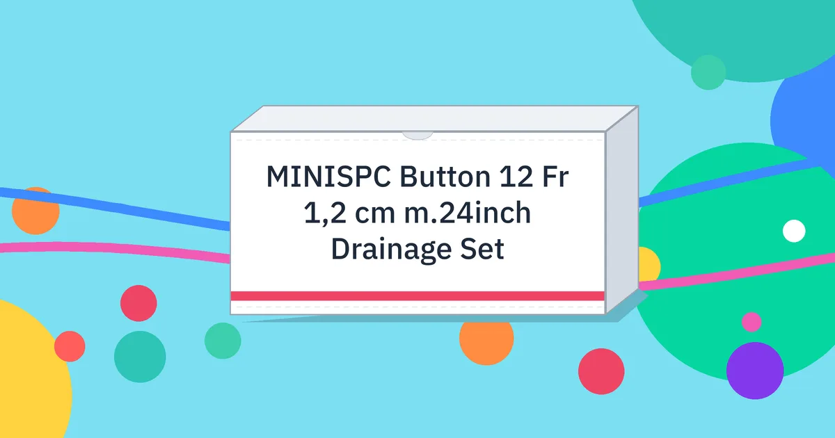 Symbolbild: Packung mit der Aufschrift MINISPC Button 12 Fr 1,2 cm m.24inch Drainage Set (PZN 20821532) – Verfügbarkeit und Bezug in Apotheken in Frankfurt am Main