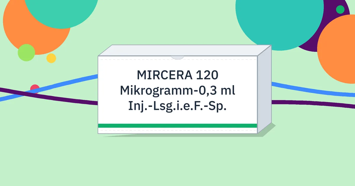 Symbolbild: Packung mit der Aufschrift MIRCERA 120 Mikrogramm-0,3 ml Inj.-Lsg.i.e.F.-Sp. (PZN 13631067) – Verfügbarkeit und Bezug in Apotheken in Frankfurt am Main