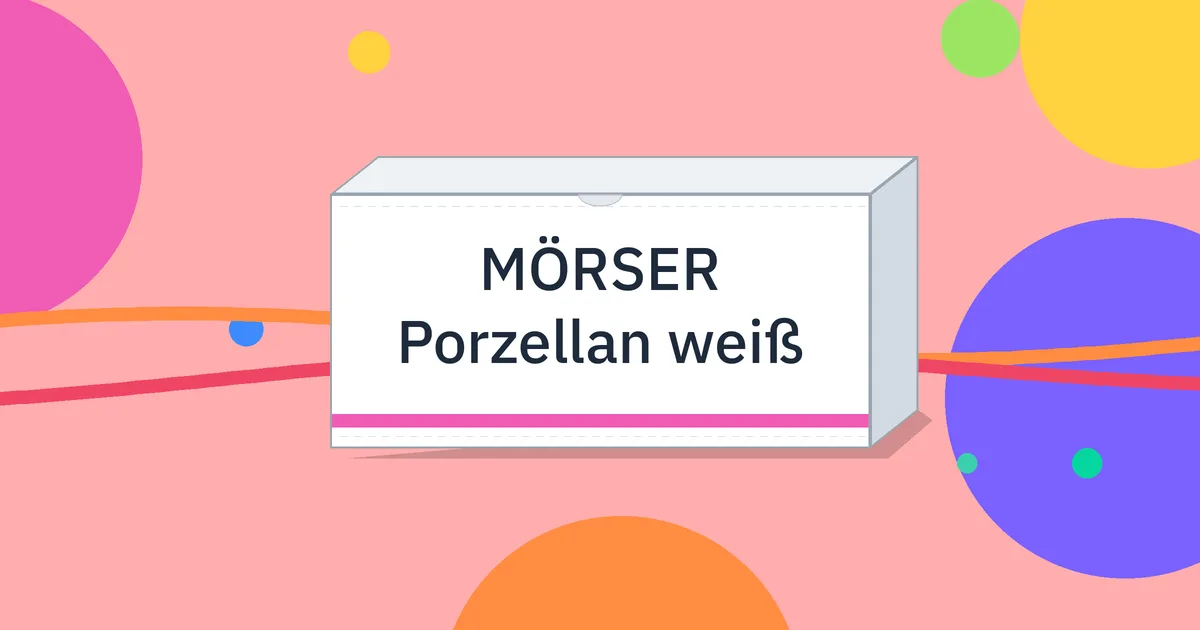 Symbolbild: Packung mit der Aufschrift MÖRSER Porzellan weiß (PZN 01382618) – Verfügbarkeit und Bezug in Apotheken in Frankfurt am Main