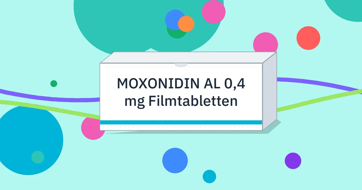 Symbolbild: Packung mit der Aufschrift MOXONIDIN AL 0,4 mg Filmtabletten (PZN 01036158) – Verfügbarkeit und Bezug in Apotheken in Frankfurt am Main